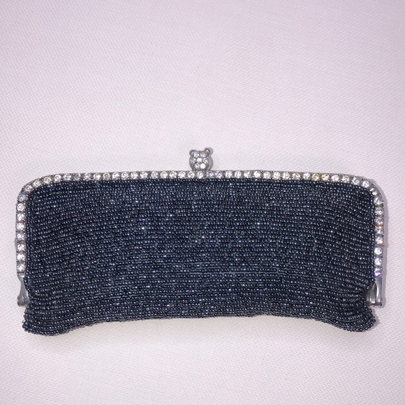 Clara Studio inc | Bags | Vintage Clara Studio Inc Black Diamond Beaded ...